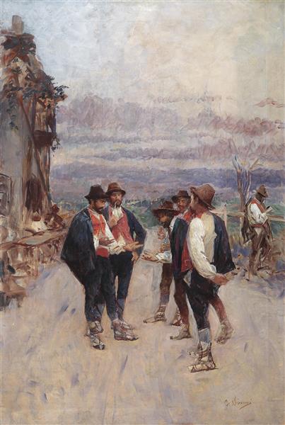 The morra players - Gustavo Simoni - WikiArt.org